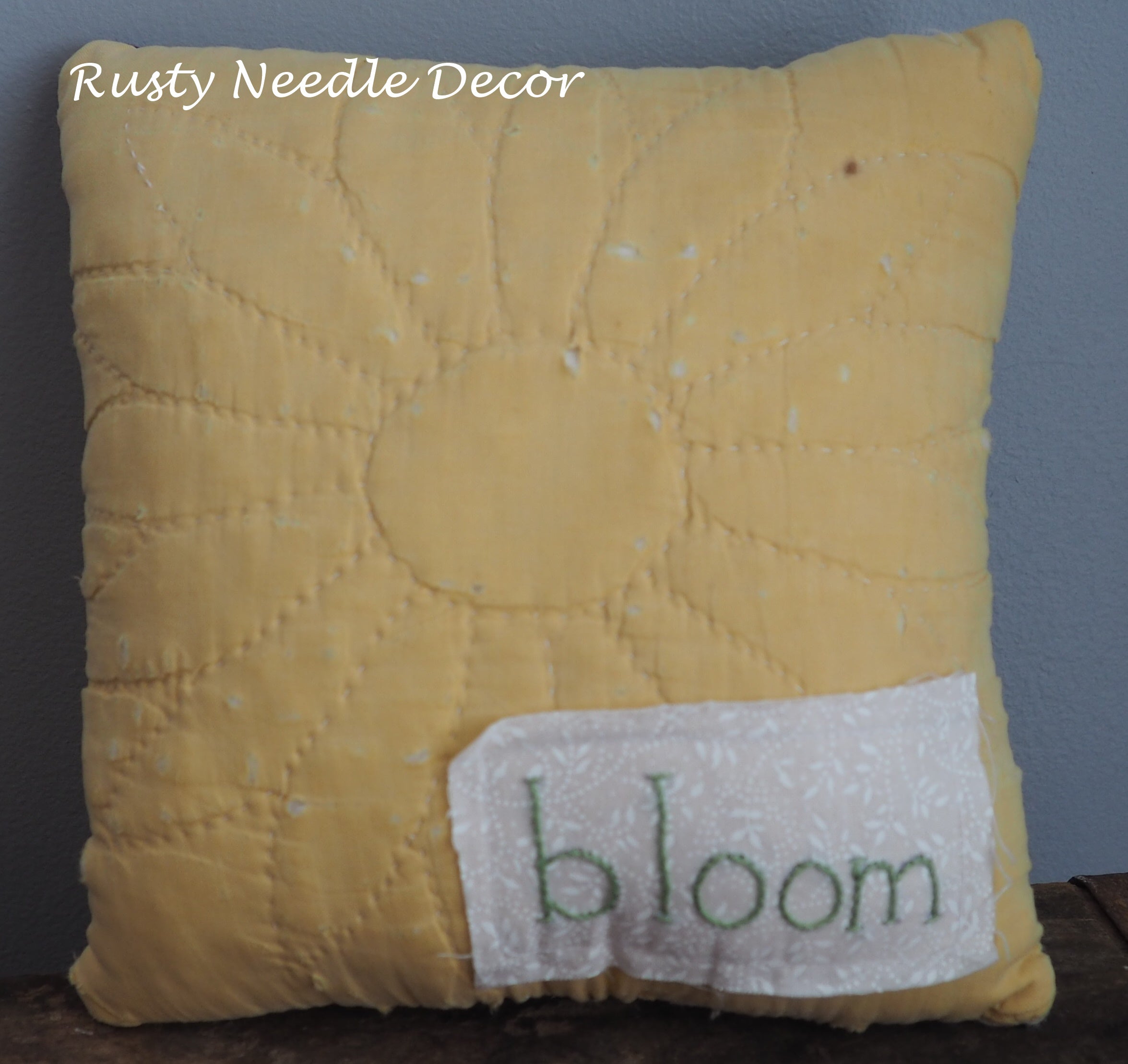 Spring Flower Bloom Vintage Quilt Hand Embroidered Pillow – Rusty ...